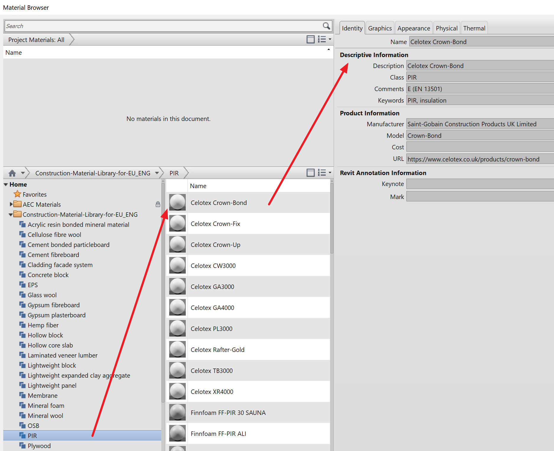 Construction Material Library for EU - FlowBIM